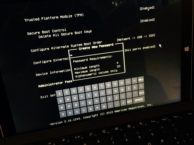 Microsoft Surface Pro 3, accesso al BIOS | Luca Bonesini